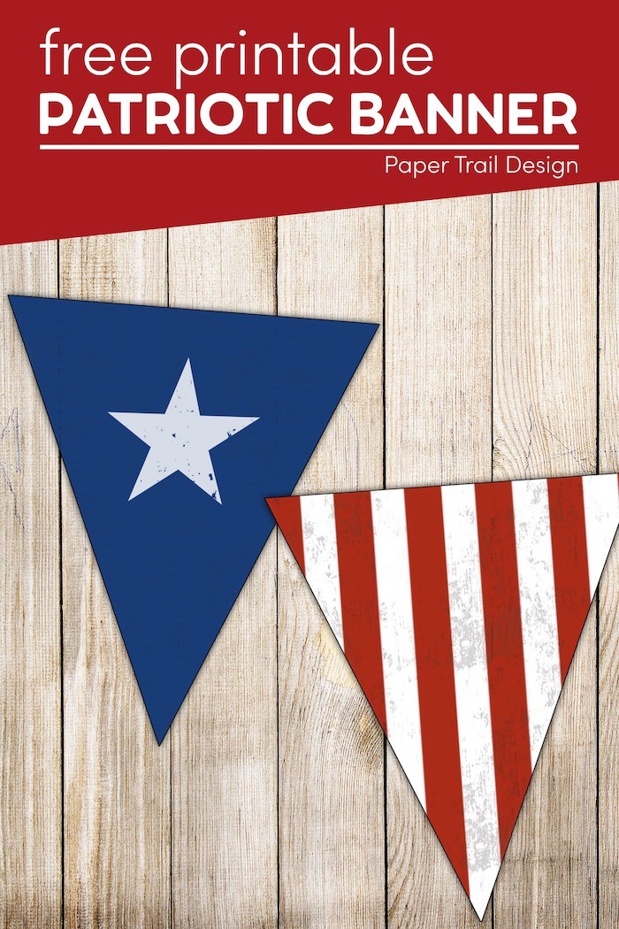 Stars and Stripes Banner Free Printable - Paper Trail Design