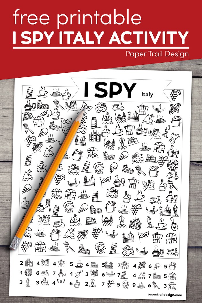 Free Printable I Spy Italy Activity - Paper Trail Design