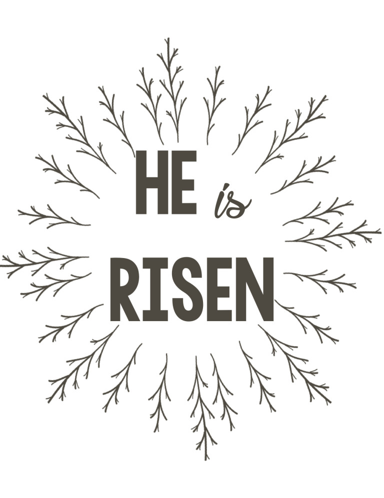 He is Risen Free Printable Easter Sign - Paper Trail Design
