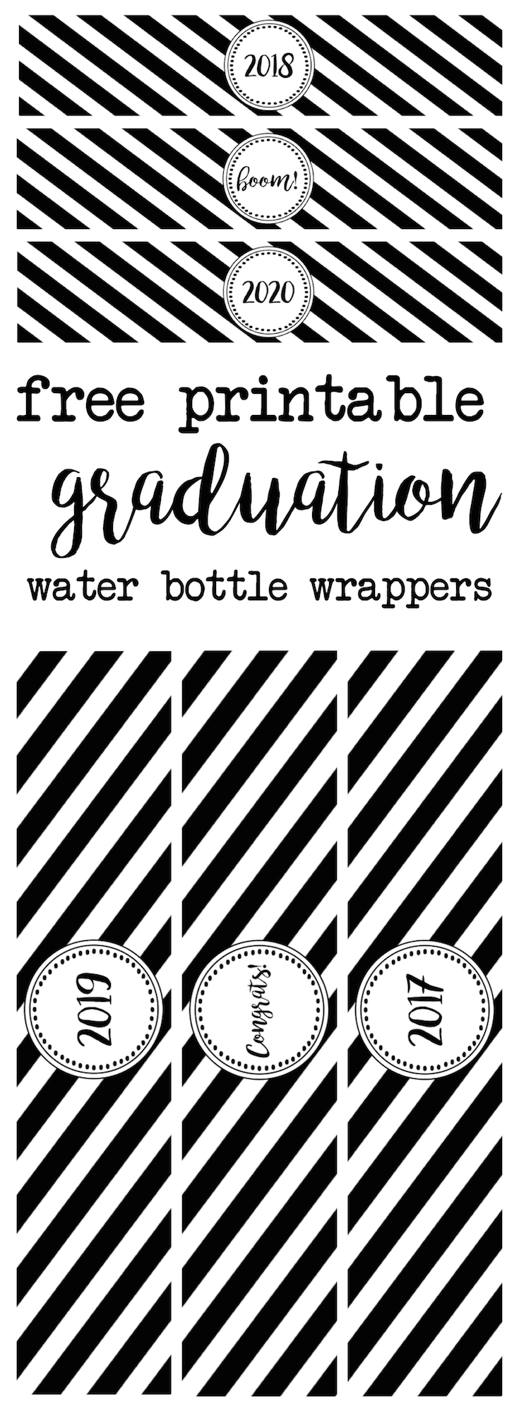 Graduation Water Bottle Wrappers - Paper Trail Design