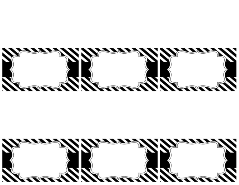 Black and White Food Labels or Name Cards - Paper Trail Design