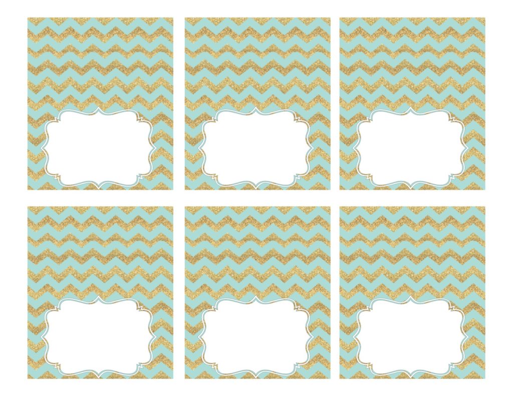 Mint and Gold Party Food Labels - Paper Trail Design