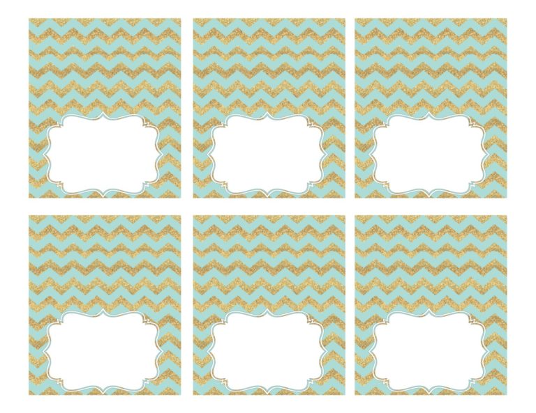 Mint and Gold Party Food Labels - Paper Trail Design