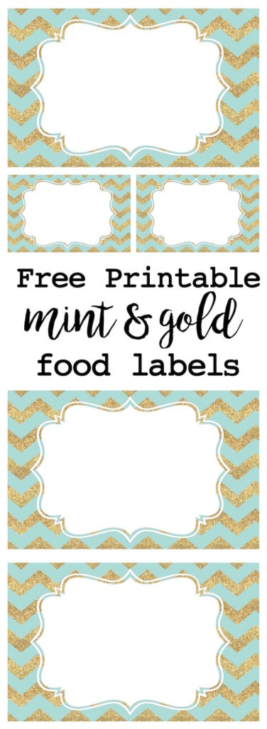 Mint and Gold Party Food Labels - Paper Trail Design