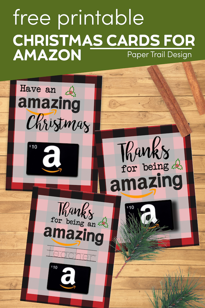 Printable Christmas Gift Card Holders for Amazon - Paper Trail Design