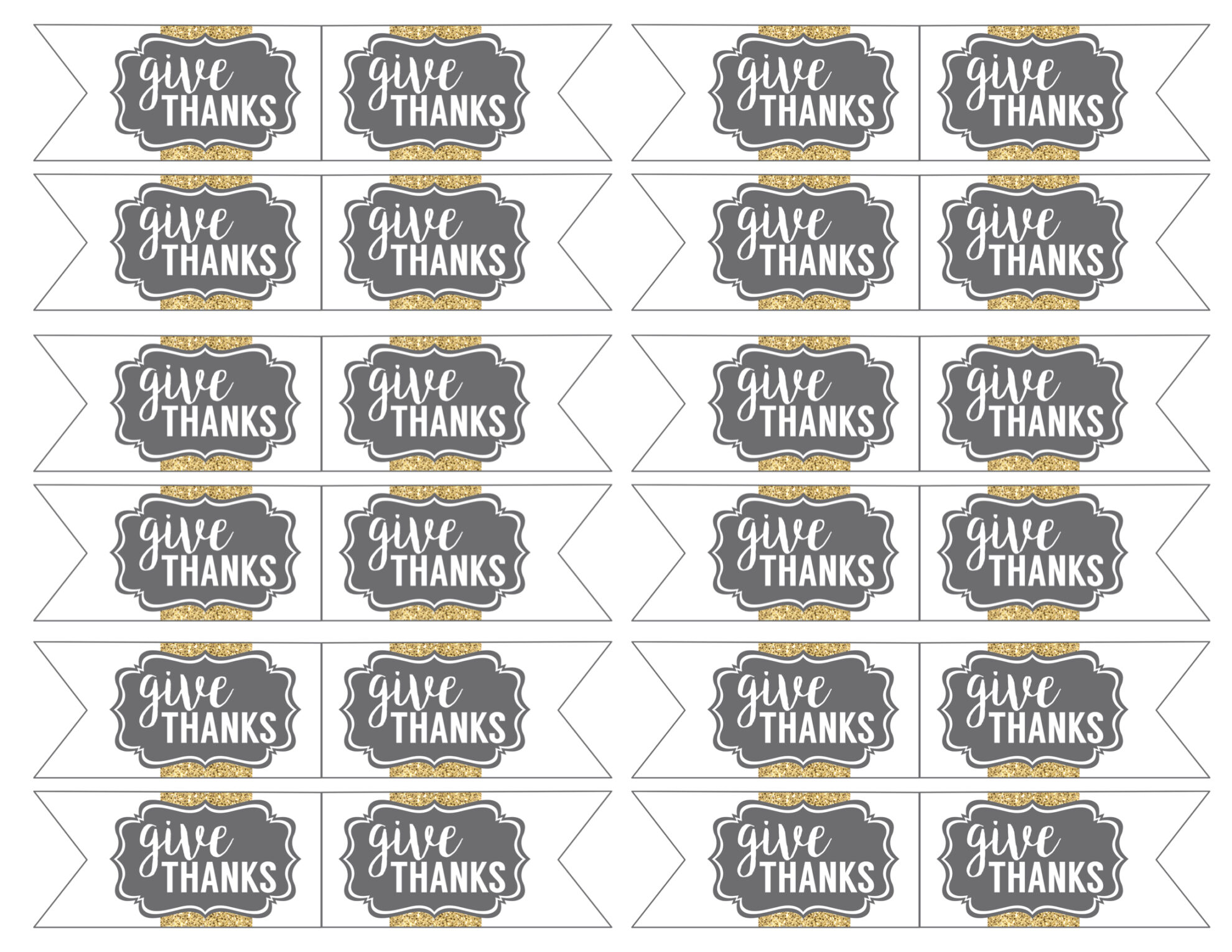 Free Printable Thanksgiving Flags - Paper Trail Design