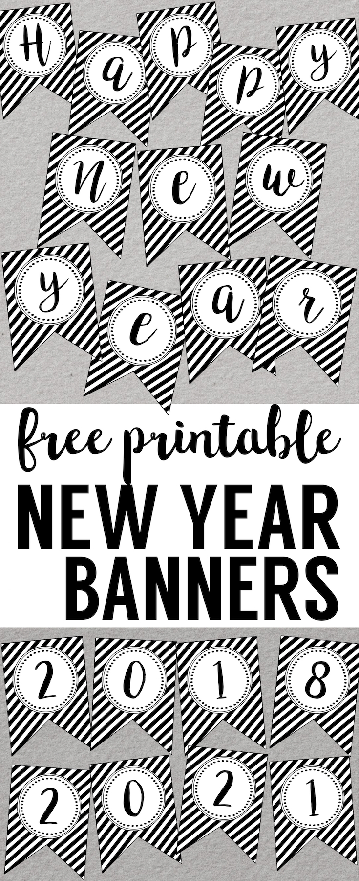 Happy New Year Banner Printable - Paper Trail Design