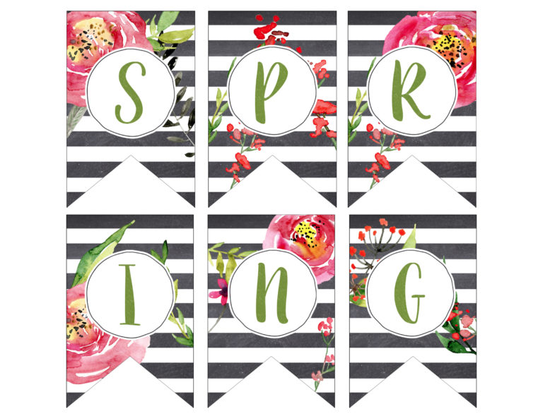 Spring Banner Printable {Spring Decorations} - Paper Trail Design