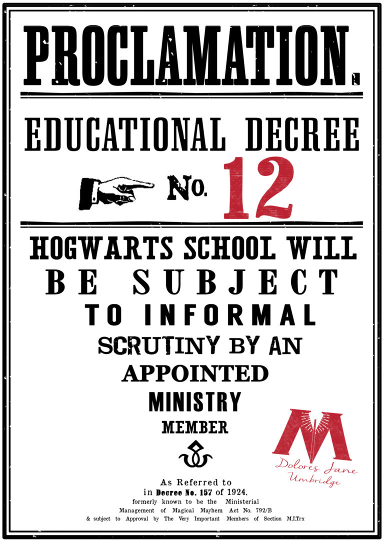 Harry Potter Educational Decrees {free printables} - Paper Trail Design