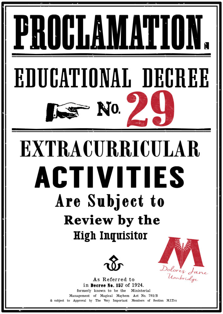 Harry Potter Educational Decrees {free printables} - Paper Trail Design