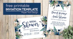 Blue Free Printable Invitation Templates - Paper Trail Design