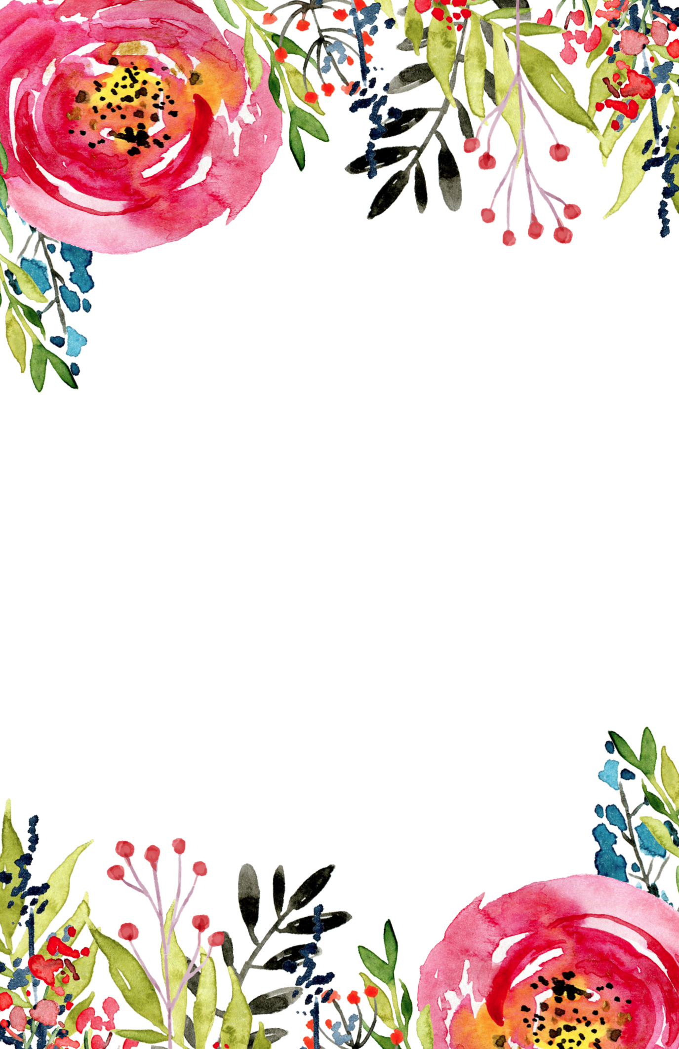 Floral Blank Wedding Invitation Templates Free Download Gotasdelorenzo