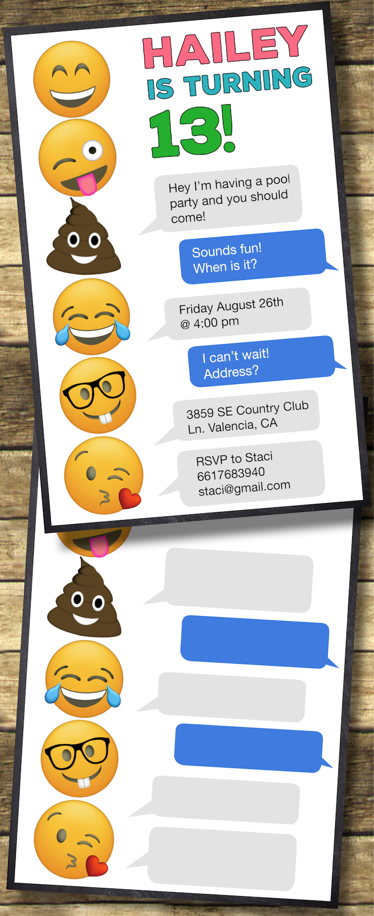Emoji Birthday Invitations Free Printable Template - Paper Trail Design