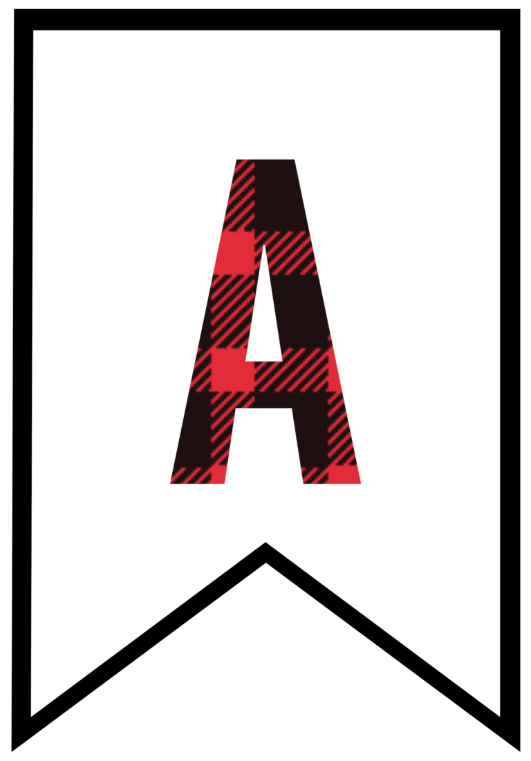 Buffalo Plaid Free Printable Banner Letters - Paper Trail Design