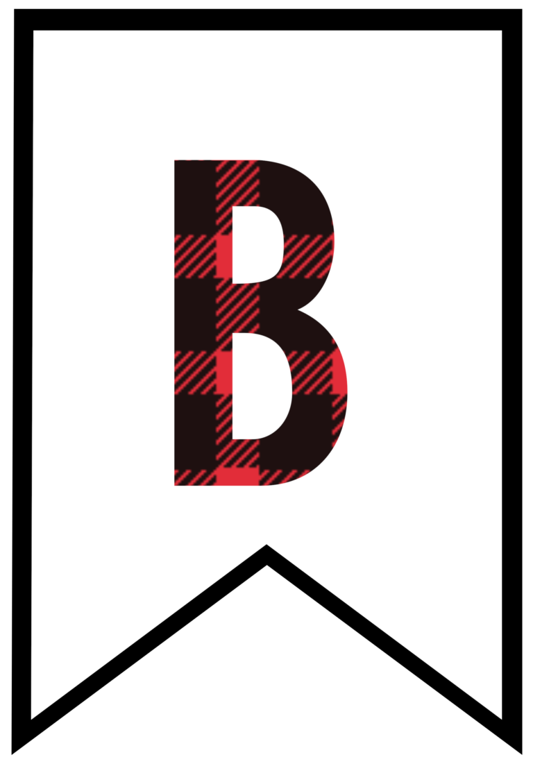Buffalo Plaid Free Printable Banner Letters - Paper Trail Design