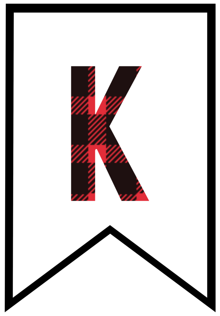 Buffalo Plaid Free Printable Banner Letters - Paper Trail Design