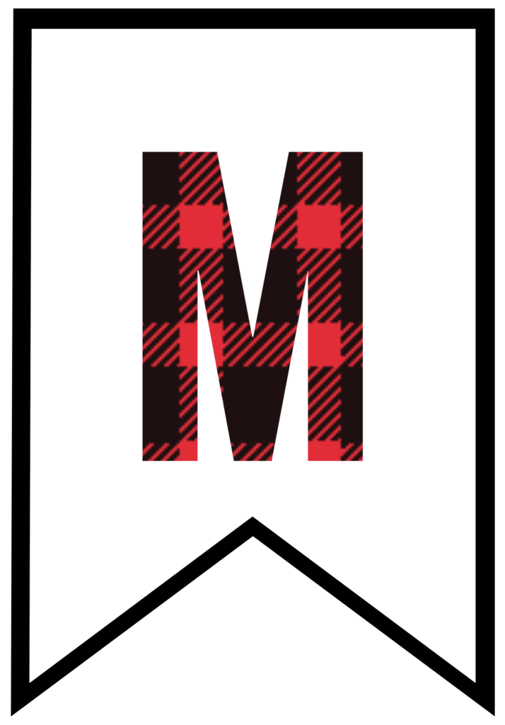 Buffalo Plaid Free Printable Banner Letters - Paper Trail Design
