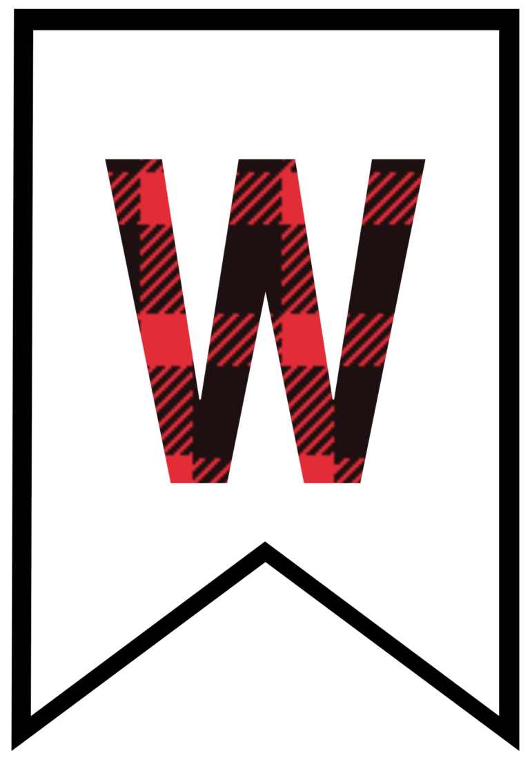 Buffalo Plaid Free Printable Banner Letters - Paper Trail Design