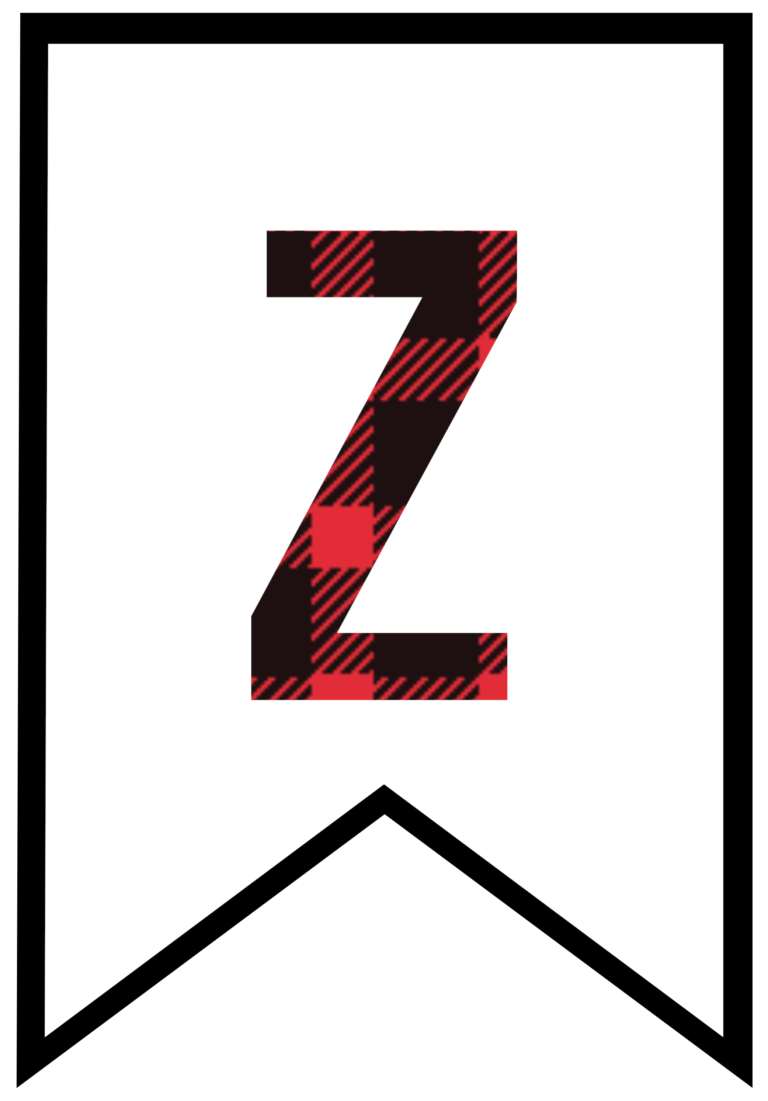 Buffalo Plaid Free Printable Banner Letters - Paper Trail Design