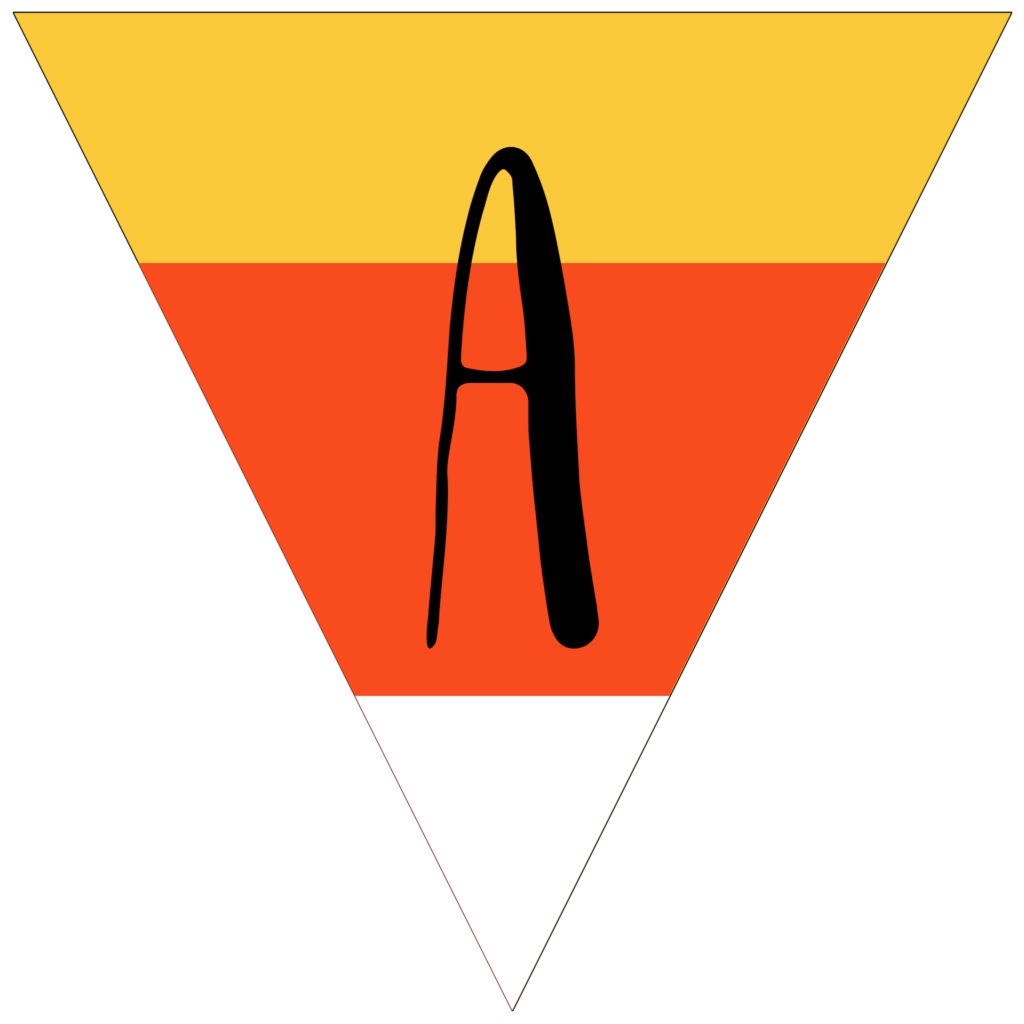 Free Printable Halloween Banner Candy Corn Letters - Paper Trail Design