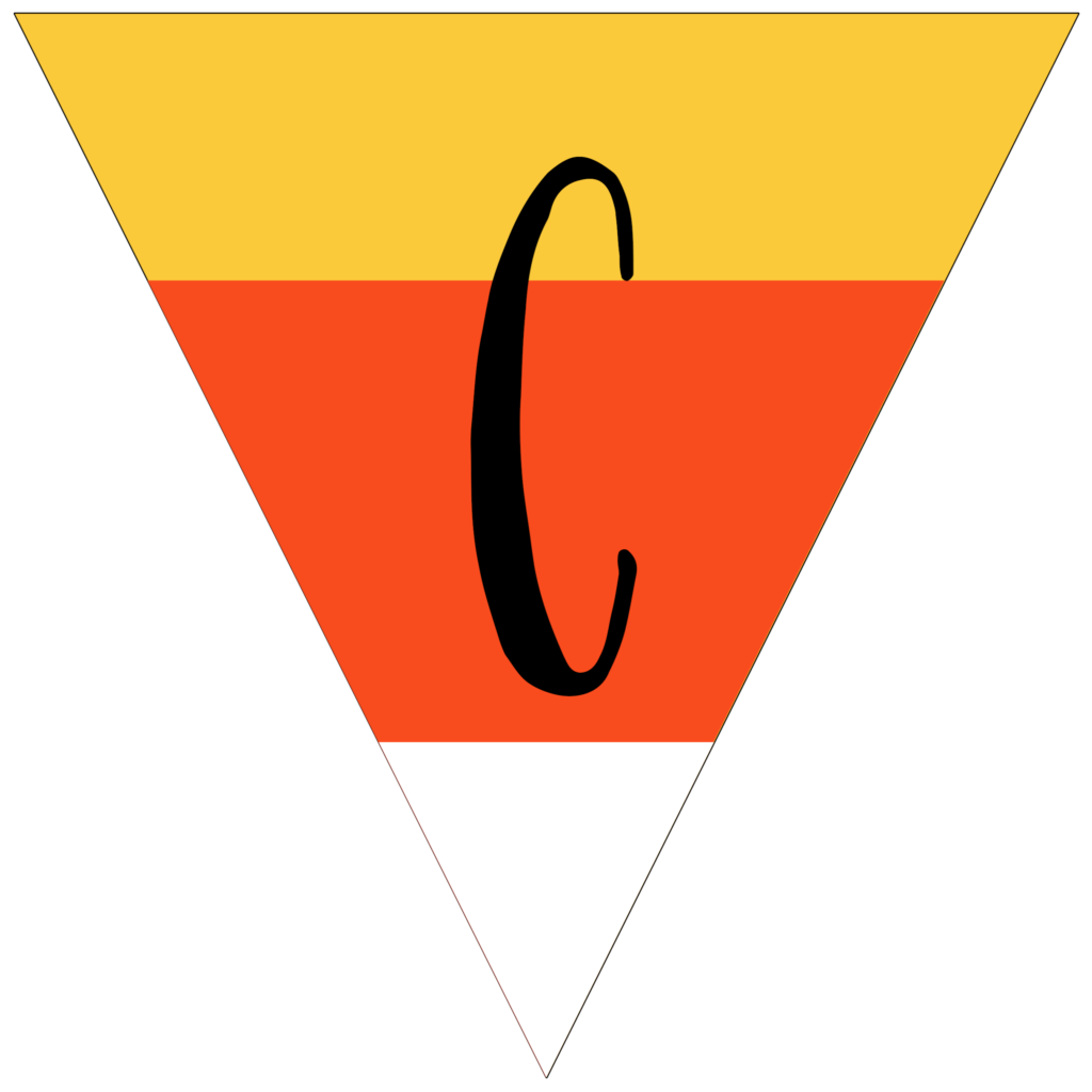 Free Printable Halloween Banner Candy Corn Letters - Paper Trail Design