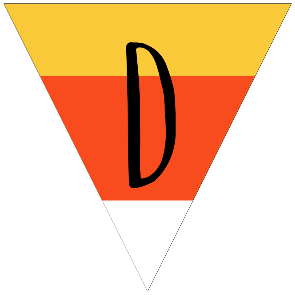 Free Printable Halloween Banner Candy Corn Letters - Paper Trail Design