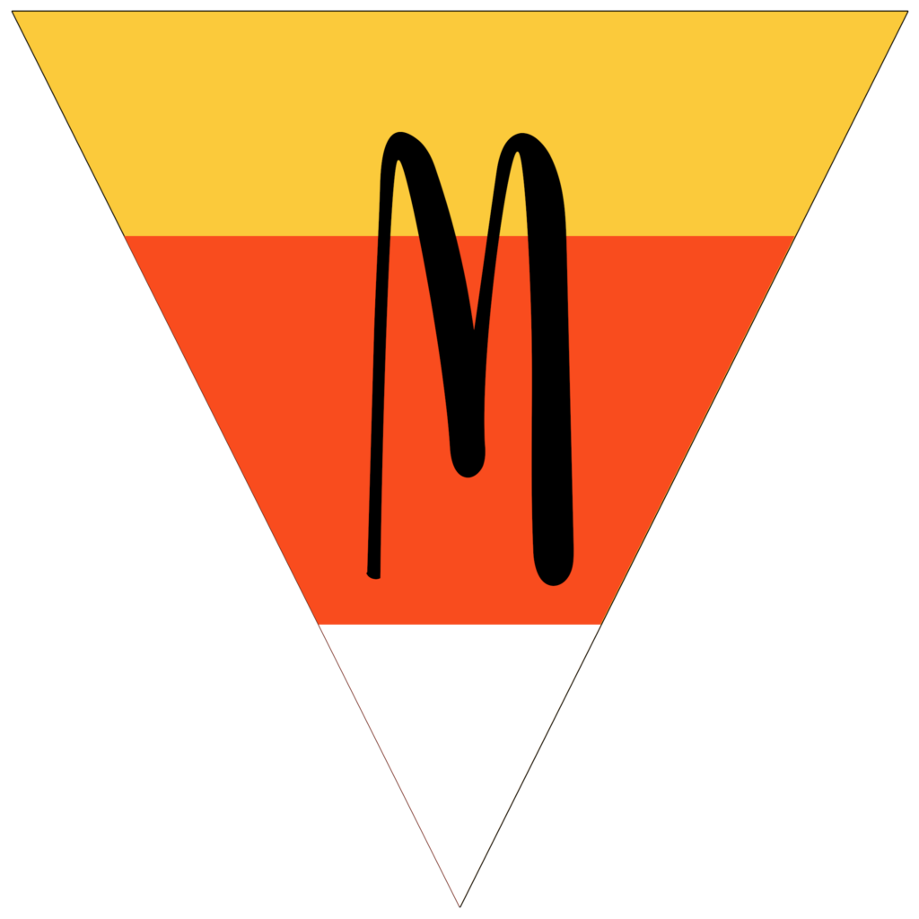 Free Printable Halloween Banner Candy Corn Letters - Paper Trail Design