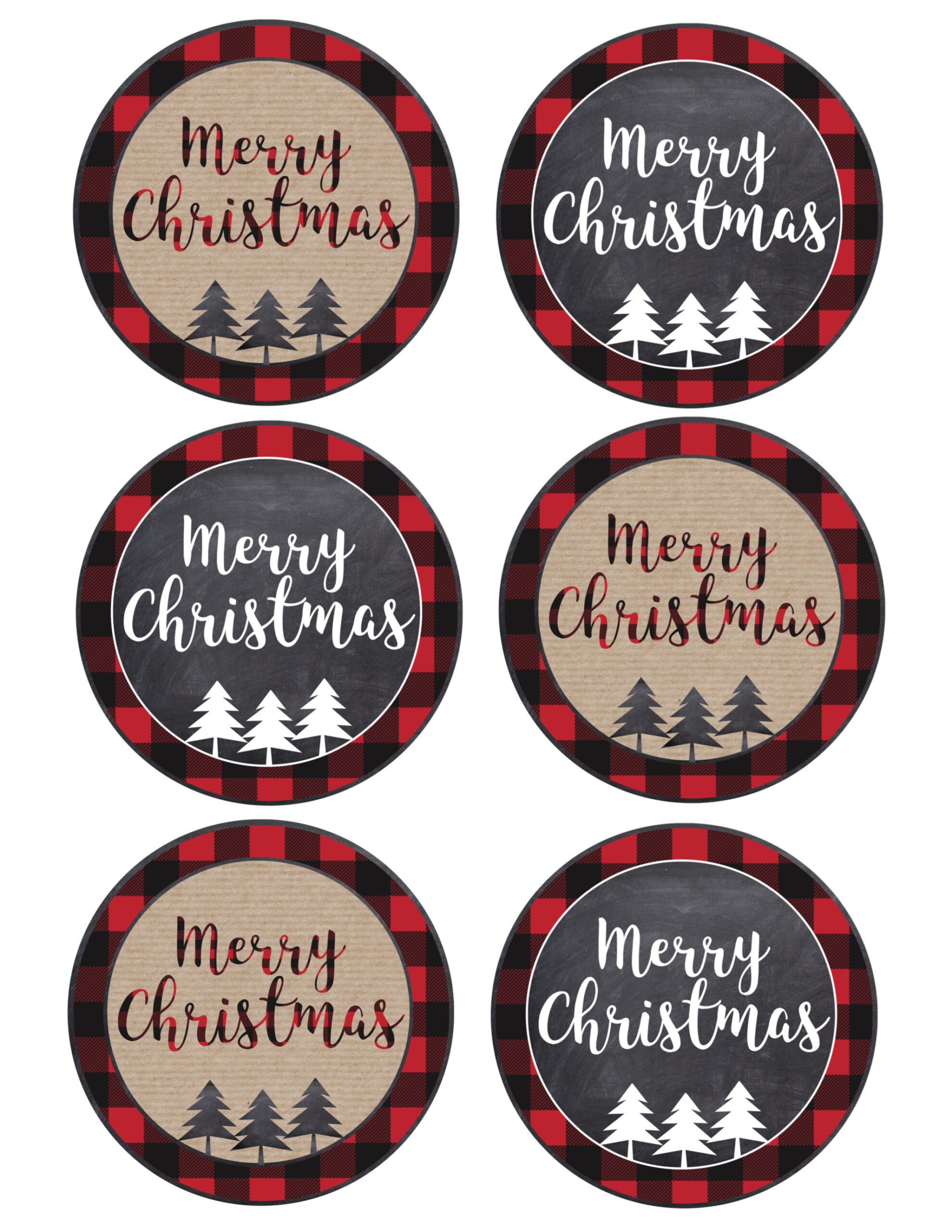 Merry Christmas Tags Printable Paper Trail Design