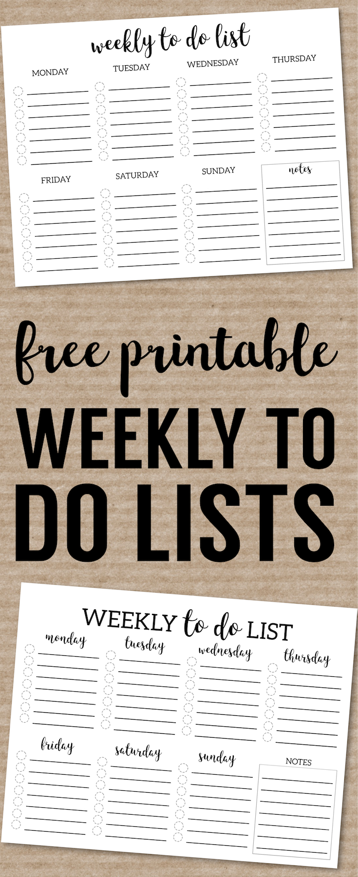 Weekly To Do List Printable Checklist Template - Paper Trail Design