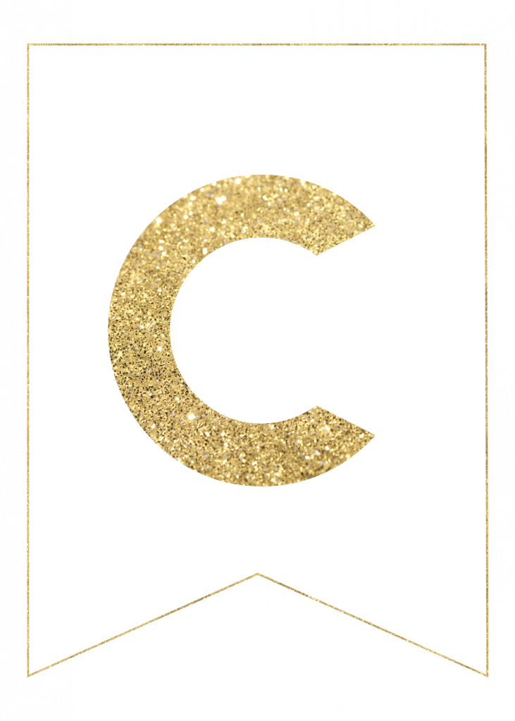 Gold Free Printable Banner Letters - Paper Trail Design