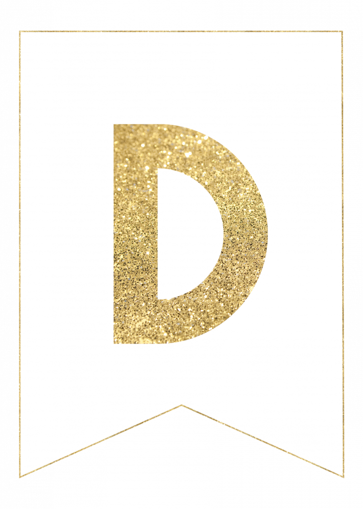 Gold Free Printable Banner Letters - Paper Trail Design