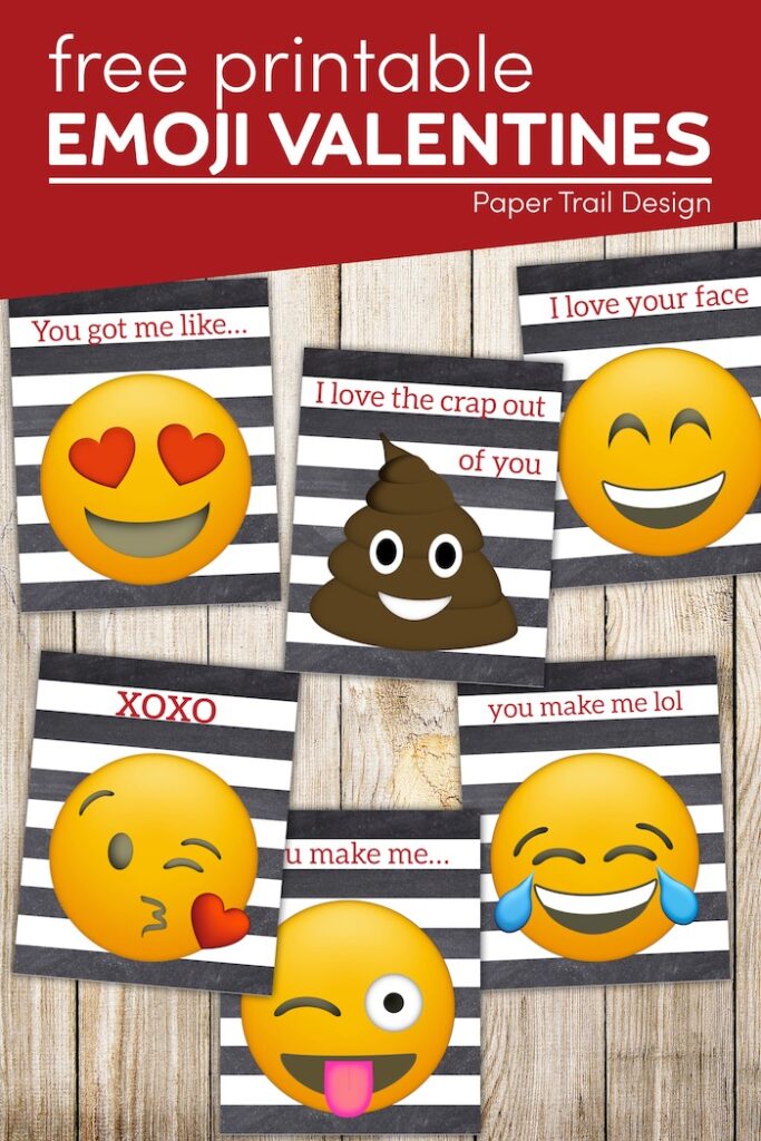 Printable Emoji Valentine Cards - Paper Trail Design
