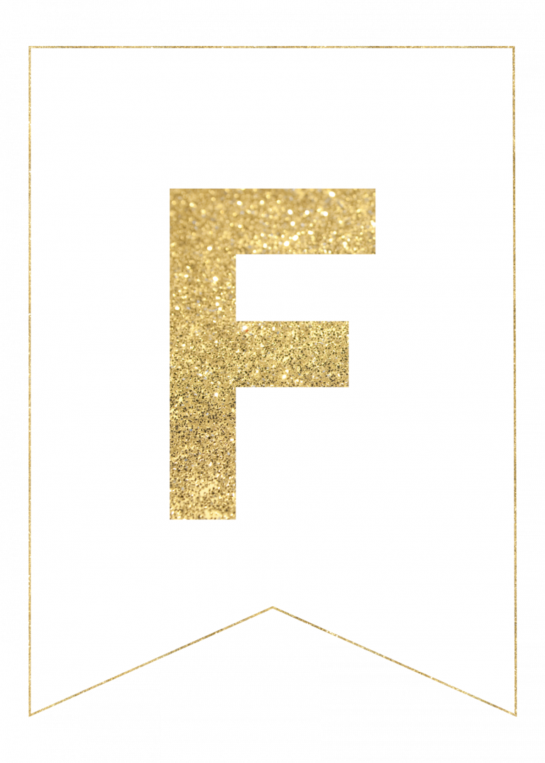 Gold Free Printable Banner Letters - Paper Trail Design