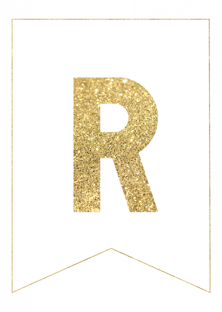 Gold Free Printable Banner Letters - Paper Trail Design