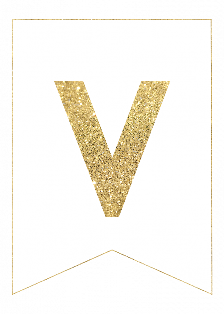 Gold Free Printable Banner Letters - Paper Trail Design