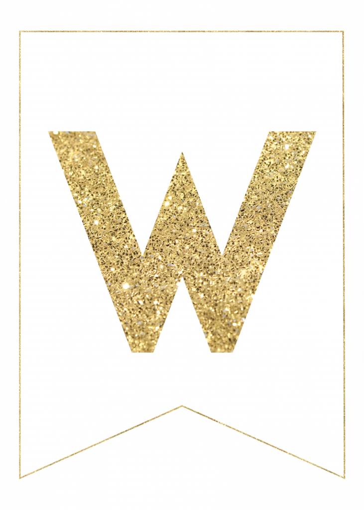 Gold Free Printable Banner Letters - Paper Trail Design