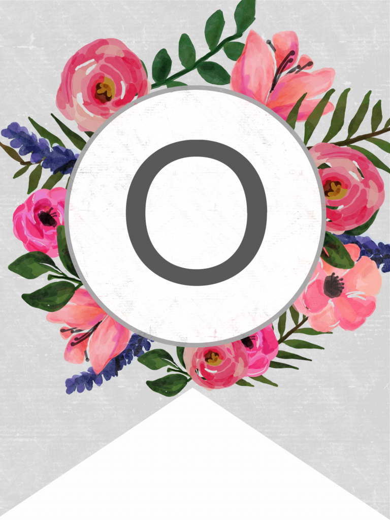 Floral Alphabet Banner Letters Free Printable - Paper Trail Design