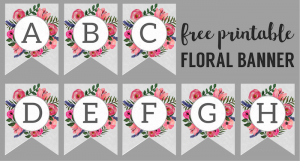 Floral Free Printable Alphabet Letters Banner - Paper Trail Design