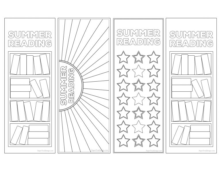 Summer Reading Log Bookmark Printable Tracker - Paper Trail Design