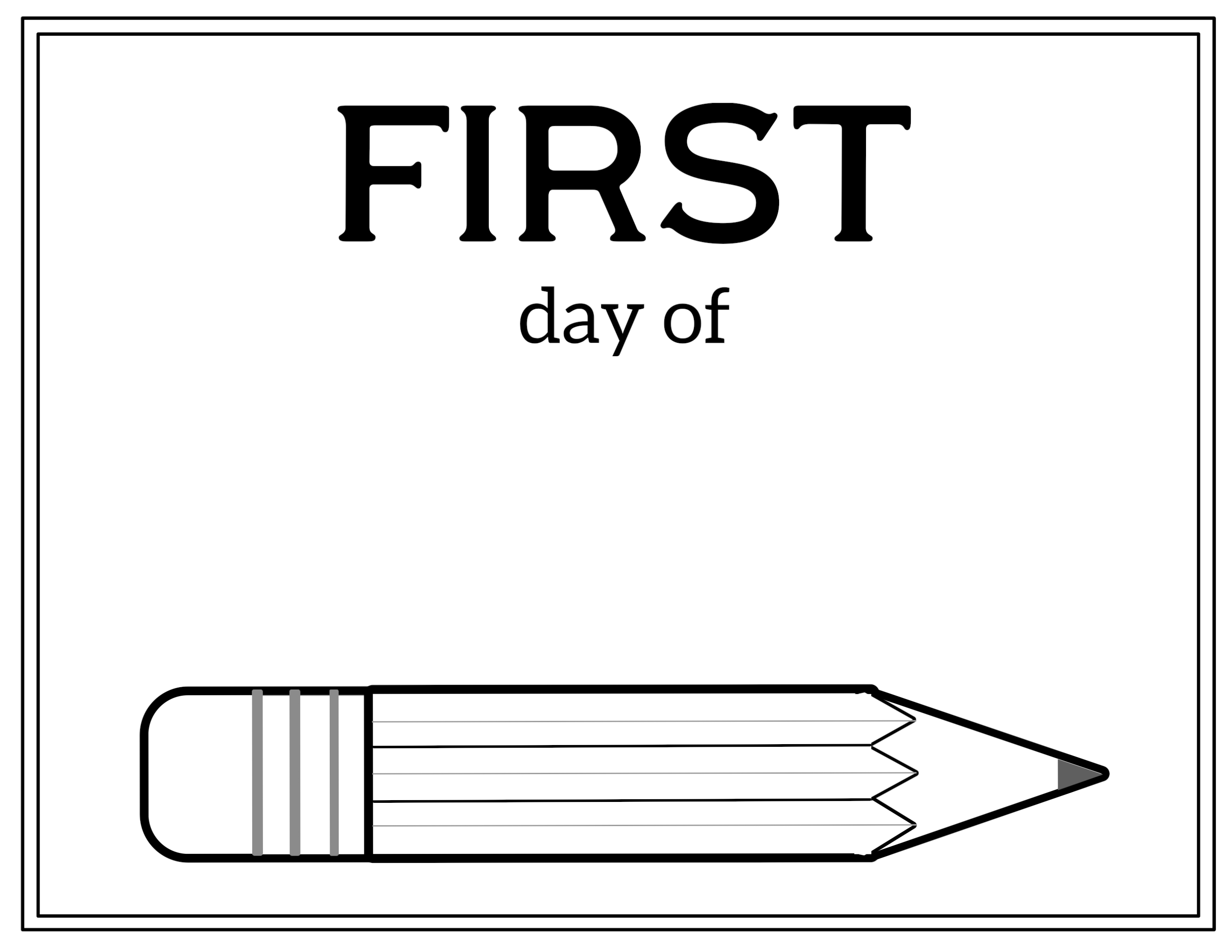 Free Printable First Day of School Sign {Pencil} - Paper Trail Design