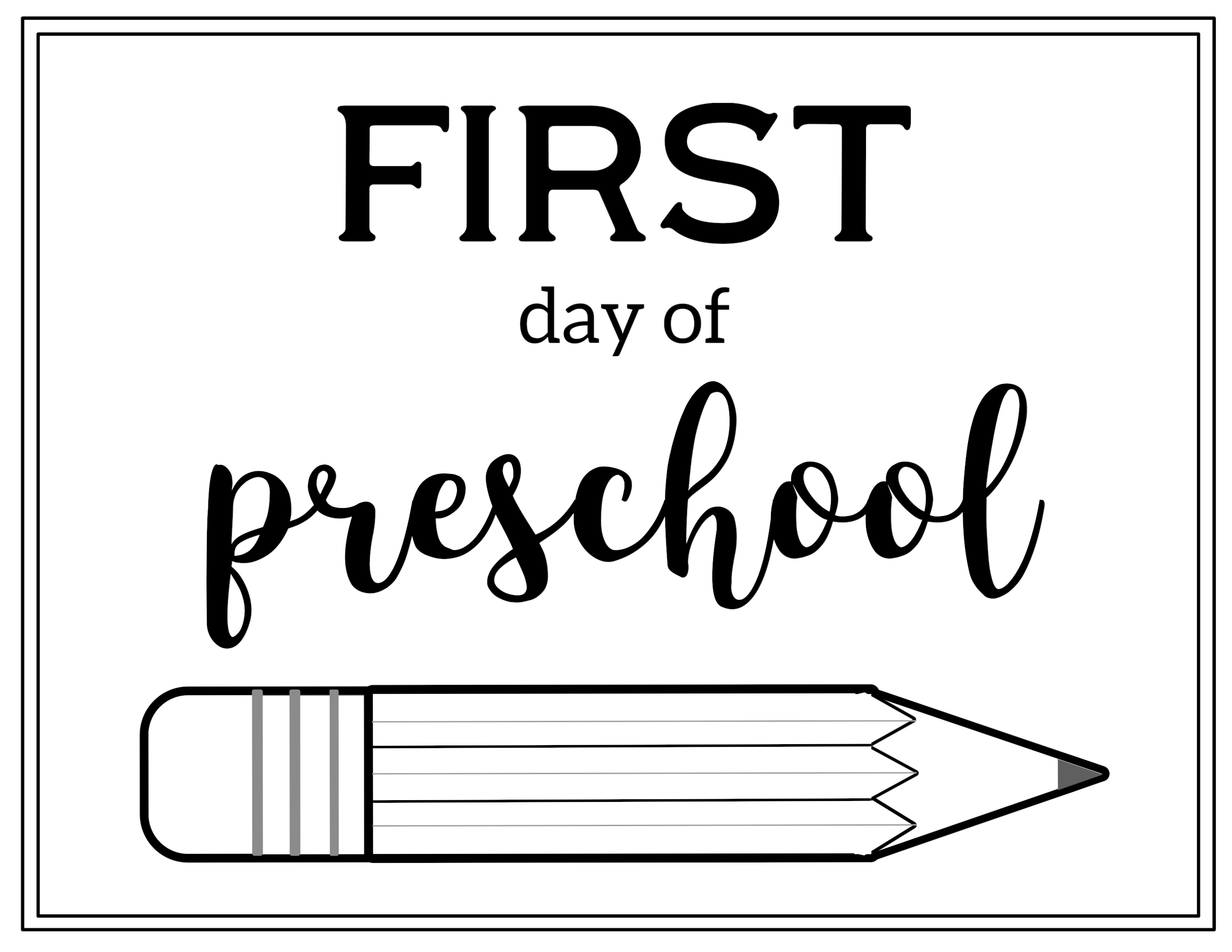 Chalkboard Signs Free First Day Of Preschool Printable Sign - FREE ...