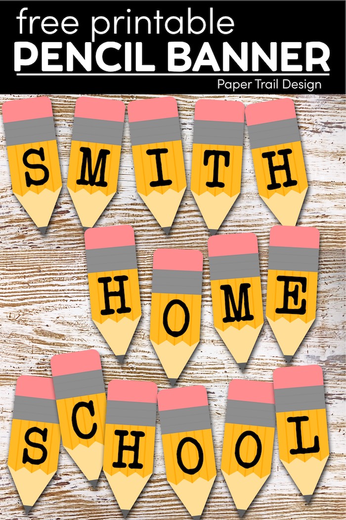Welcome Back School Banner {Pencil Letters} - Paper Trail Design