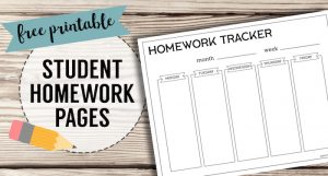 Free Printable Student Homework Planner Template - Paper Trail Design