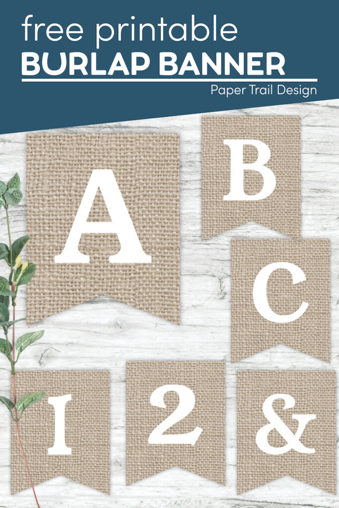 Free Printable Burlap Banner DIY Decor - Paper Trail Design