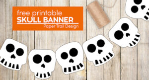Free Printable Halloween Skull Decoration Banner - Paper Trail Design