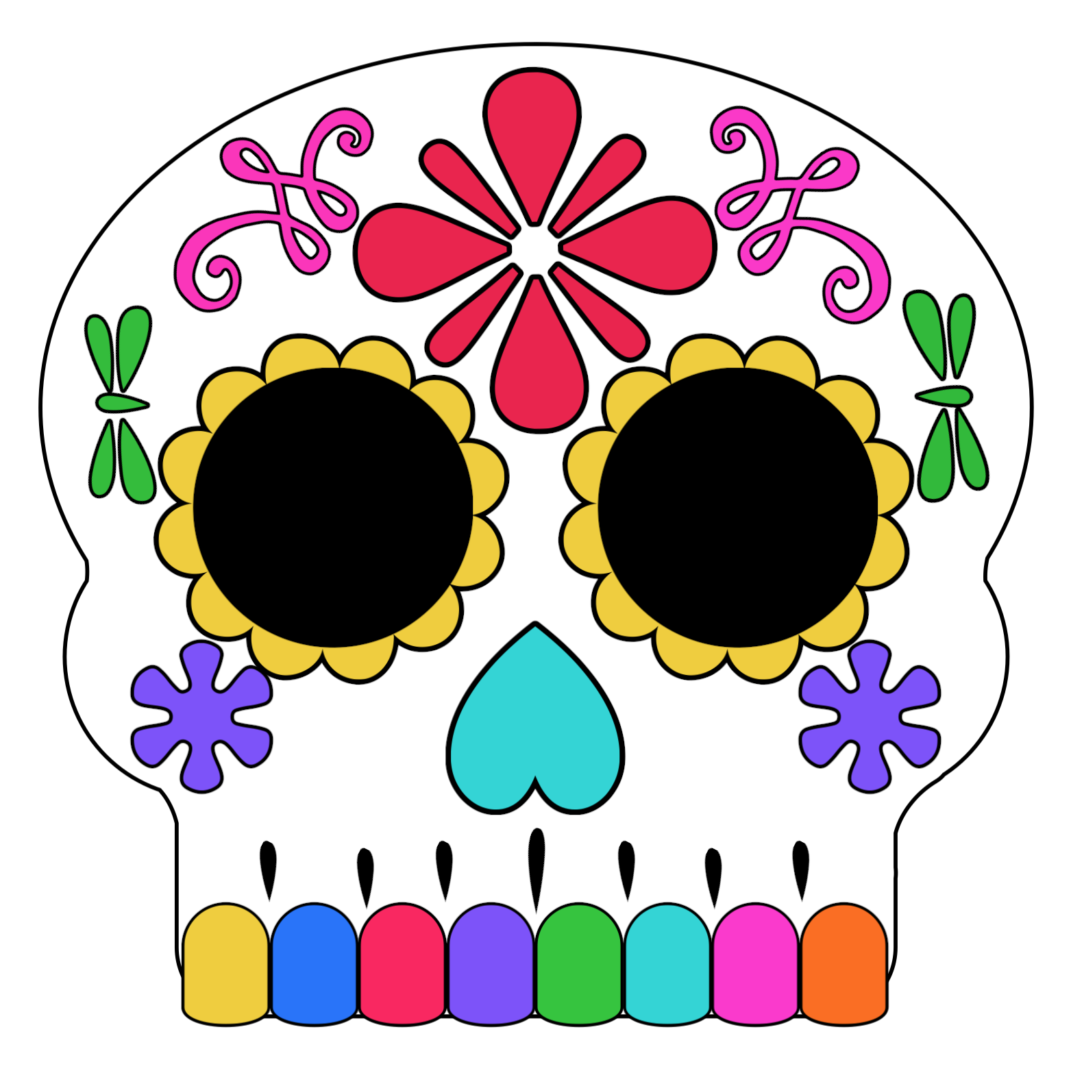 Day Of The Dead Masks Sugar Skulls Free Printable Paper Trail Design