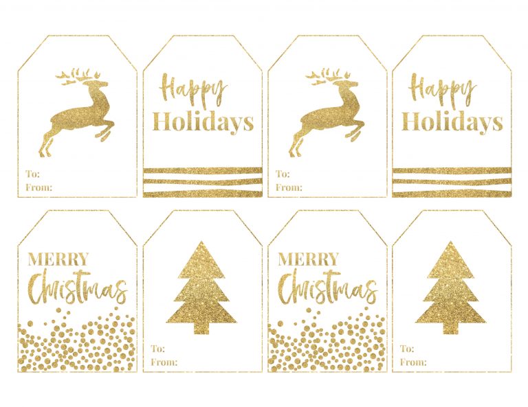 Gold Free Printable Christmas To From Tags - Paper Trail Design