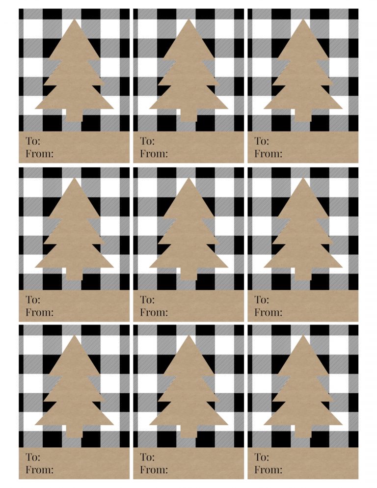 Rustic Plaid Christmas Tags Free Printable - Paper Trail Design