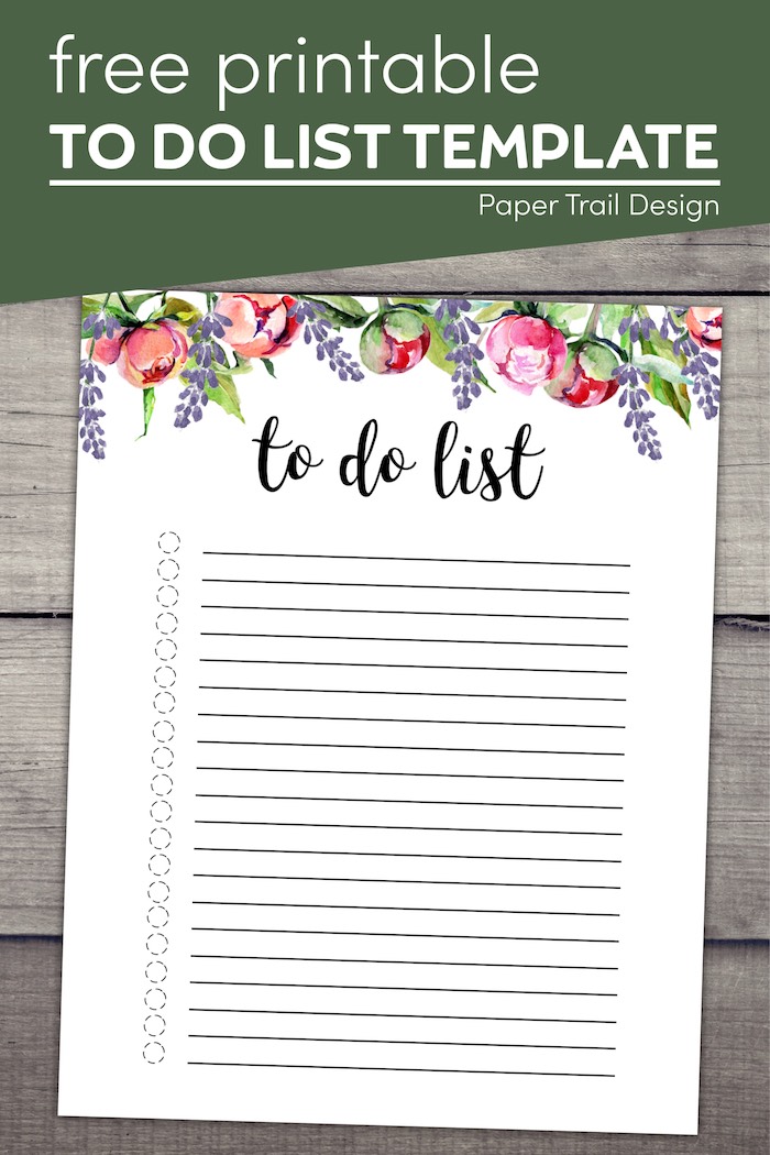 Floral To Do List Printable Template - Paper Trail Design