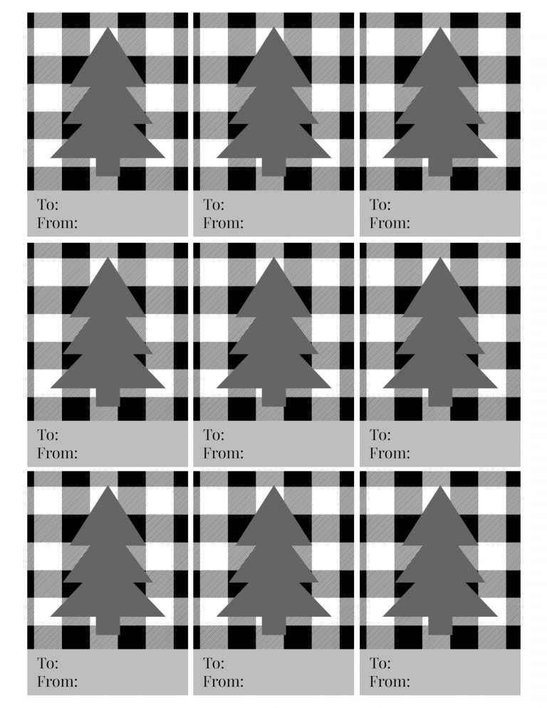 Rustic Plaid Christmas Tags Free Printable - Paper Trail Design